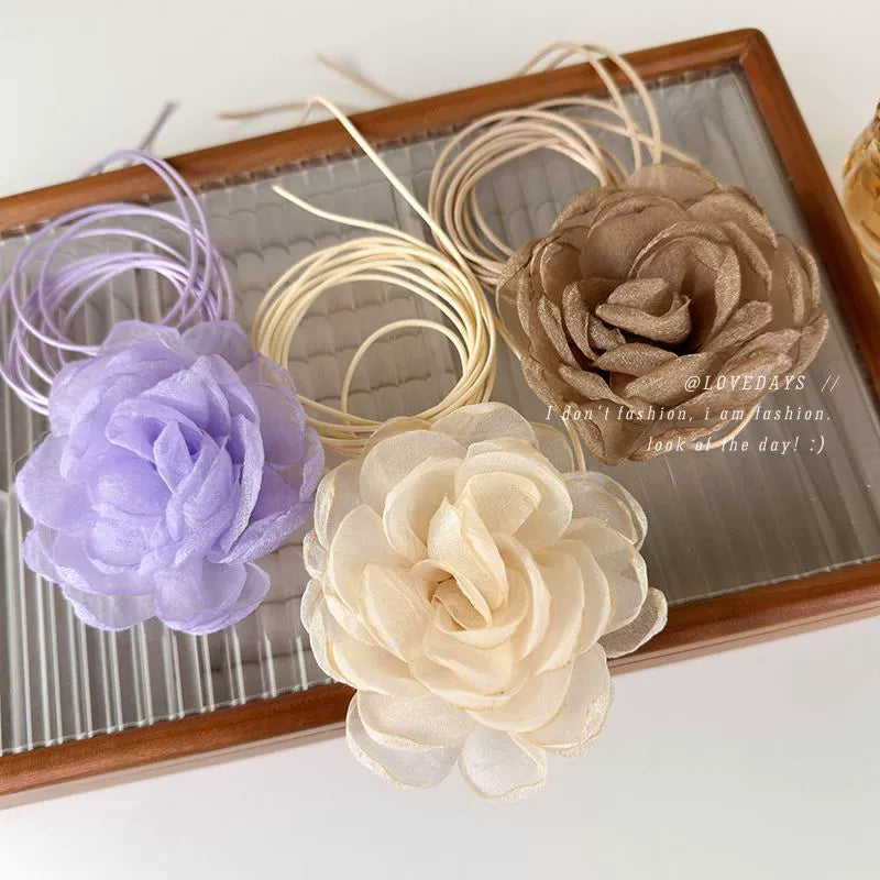 Necklace Mesh Wax Rope Chain Handmade Flower Design For Women – GoodDiy