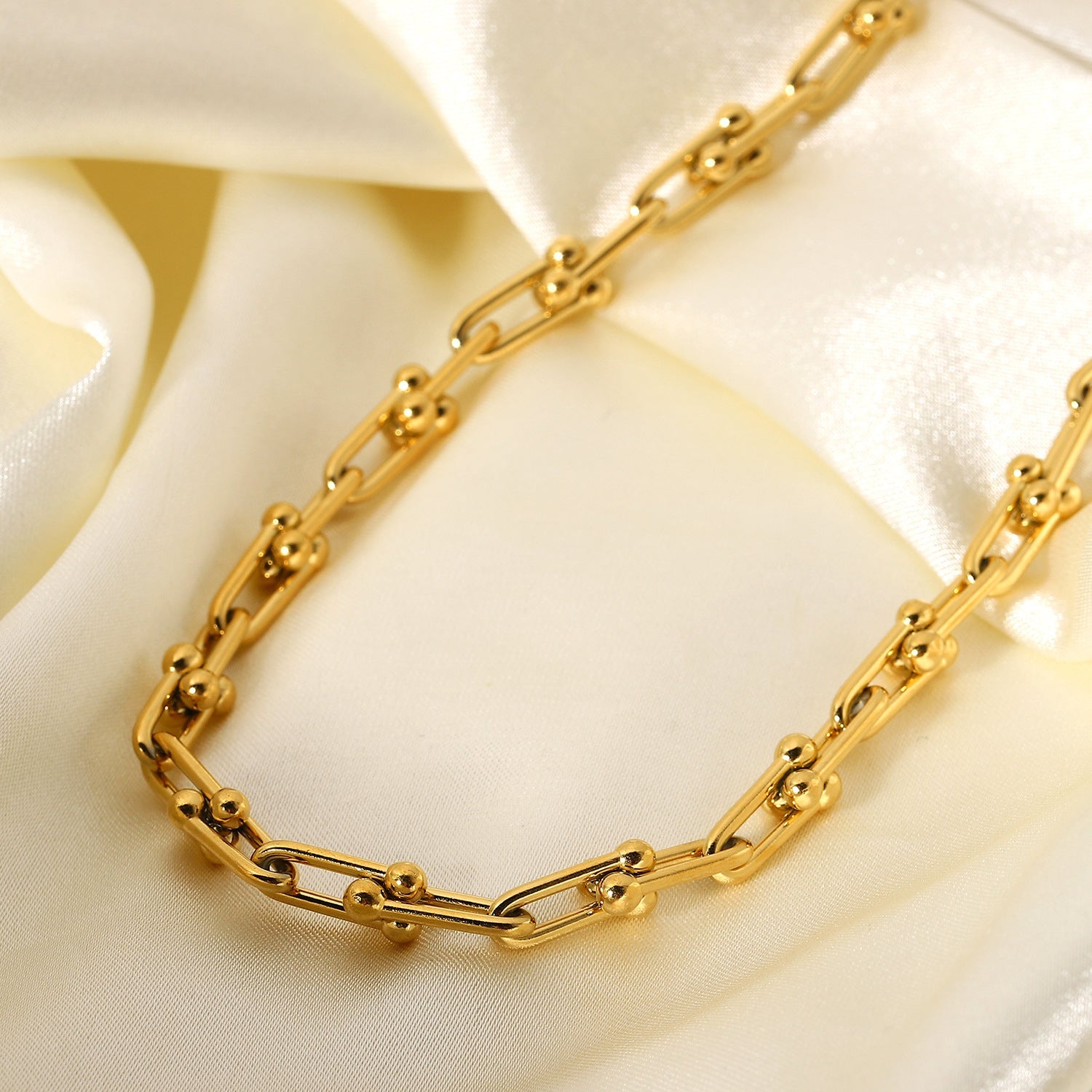IG Style Chain Geometric Stainless Steel 18K Gold Plated Necklaces ...