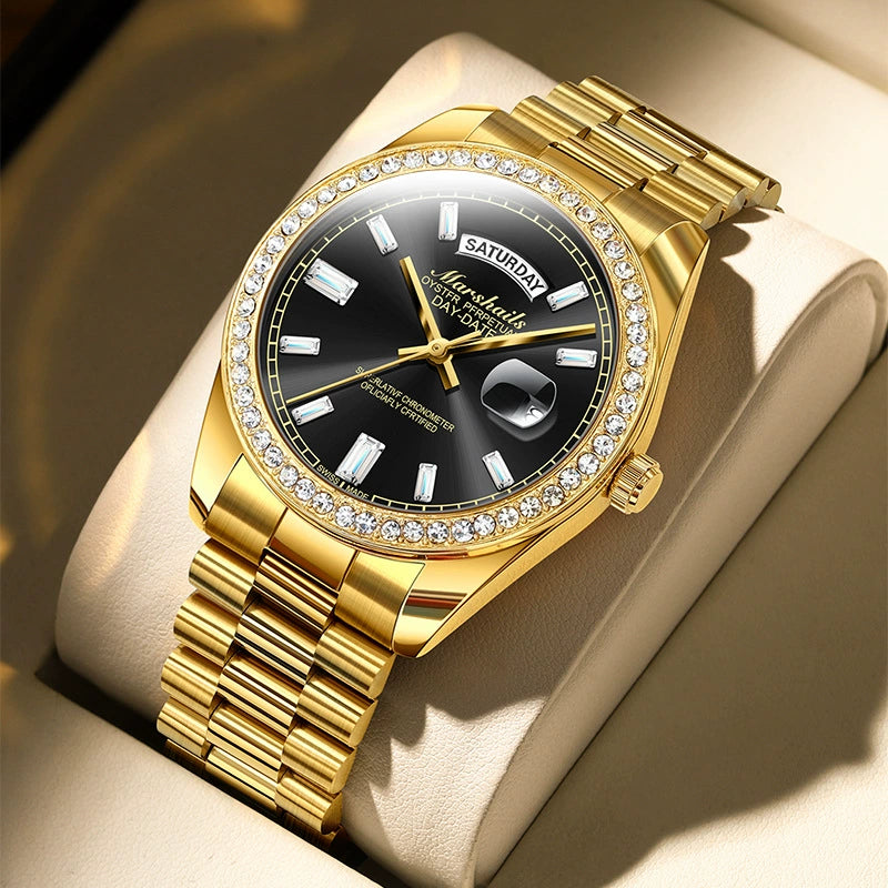 Alloy Band Automatic Hollow Fake Mechanical Luminous Calendar ...