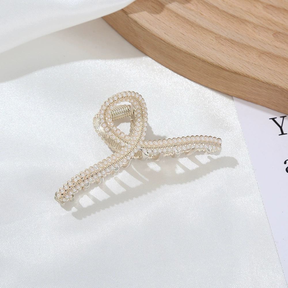 Alloy Hairpin Elegant Diamond Pearl Cross Double Classic Inlay Design ...