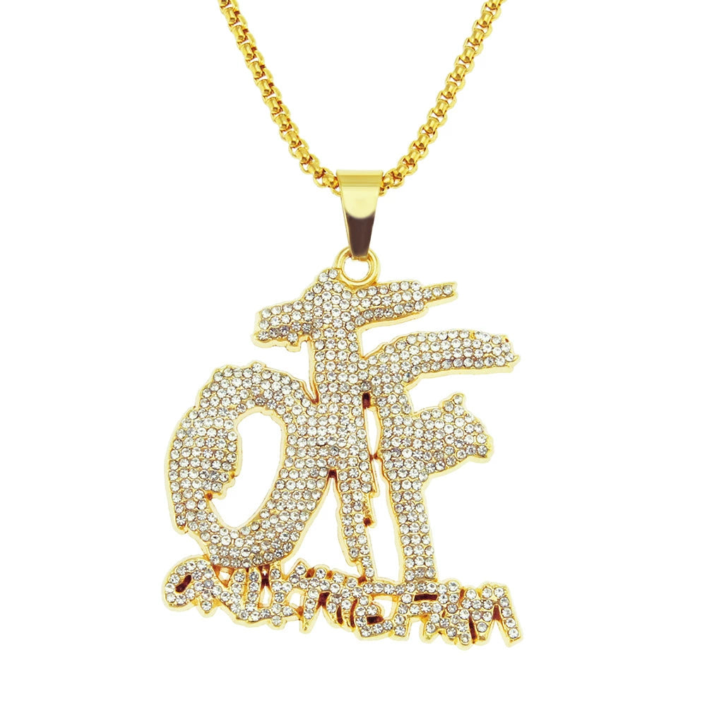 Alloy Letter Pendant Necklace With Diamond Mosaic Three Dimensional Cr ...