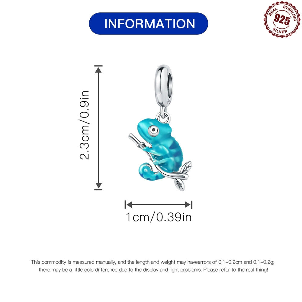 Animal Chameleon Pendant 925 Silver Accessories Dripping Oil Design ...