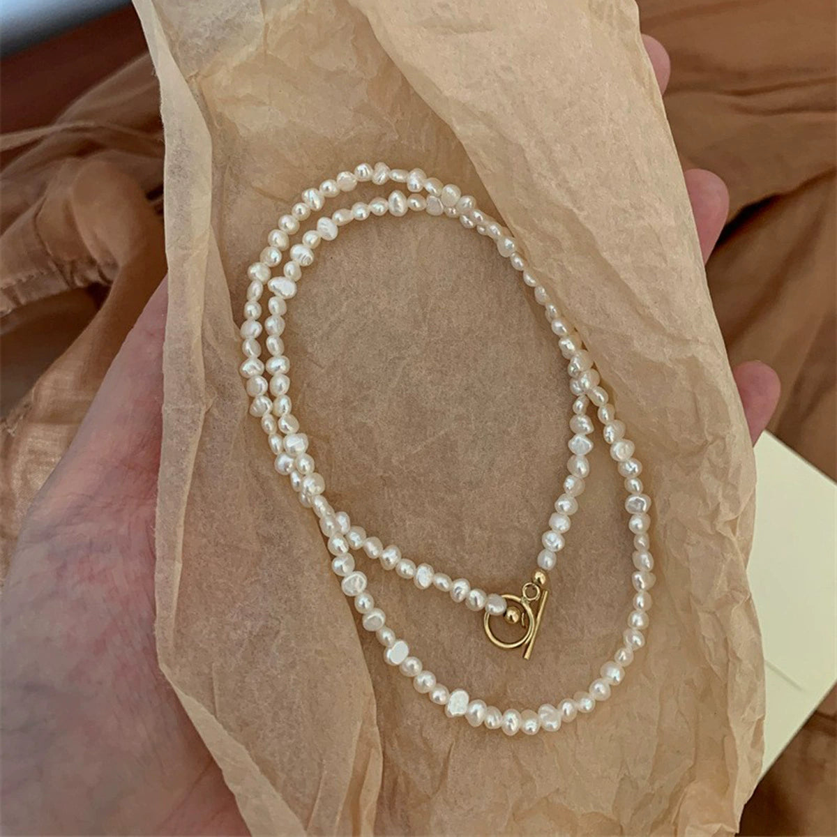 Baroque Freshwater Pearl Asymmetrical Clavicle Necklace For Women – GoodDiy