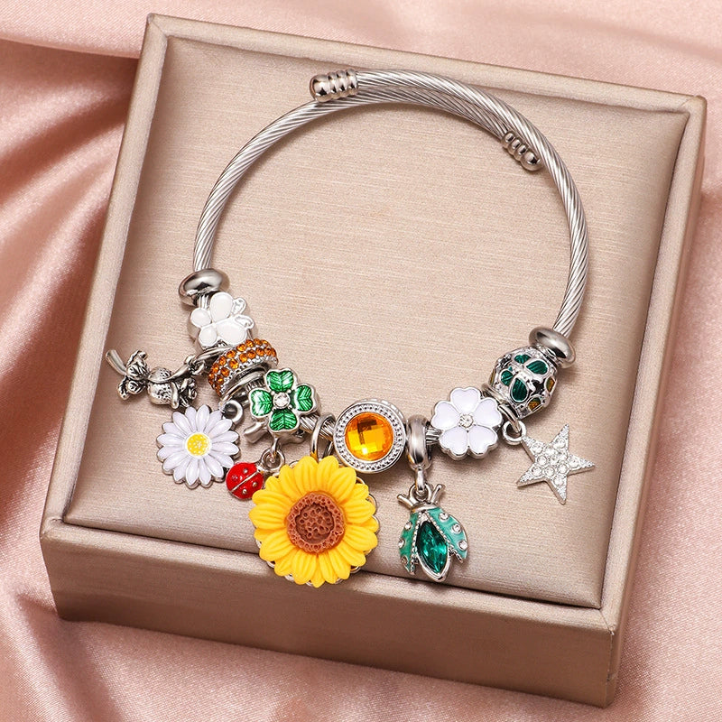 Bracelet Zinc Alloy Flower Original Design Electroplating – GoodDiy