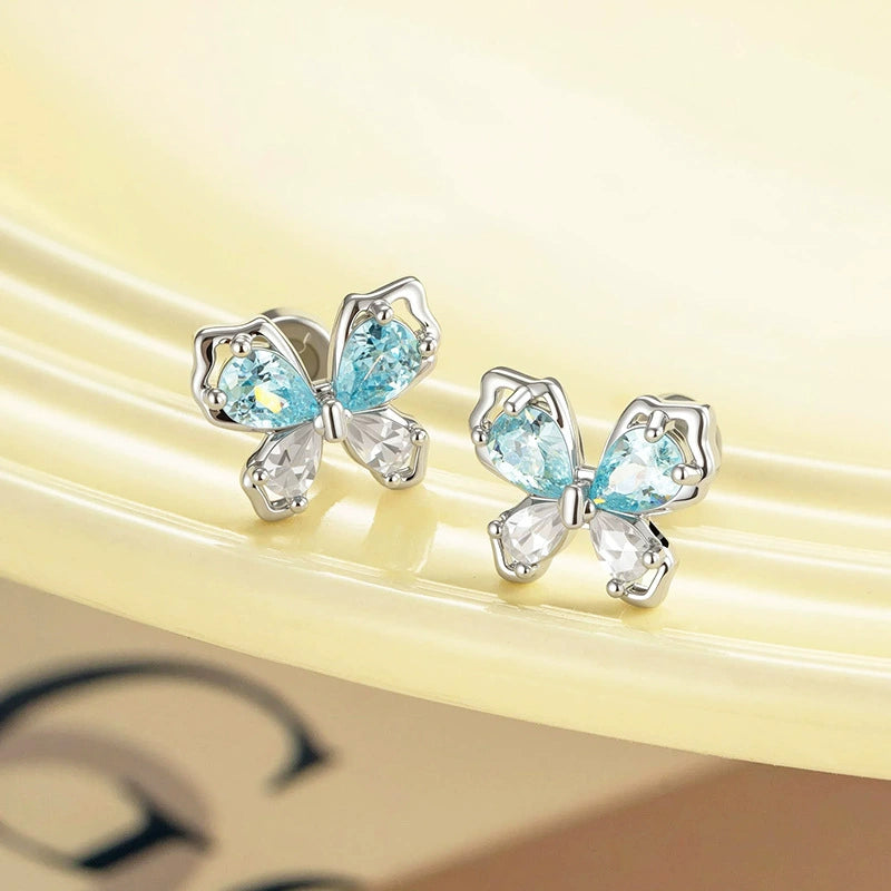 Cartilage Piercing Ear Bone Nail Metal Butterfly Style Set With Diamon ...