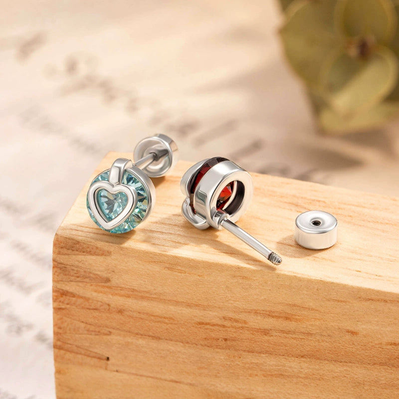 Cartoon Style Heart Shaped Metal Cartilage Piercing Ear Bone Nails Inl ...