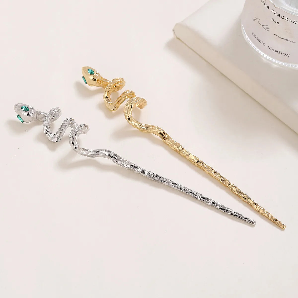 Classical Snake Metal Plating Inlay Artificial Diamond Hairpin – GoodDiy