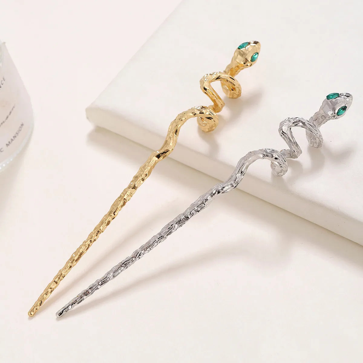 Classical Snake Metal Plating Inlay Artificial Diamond Hairpin – GoodDiy