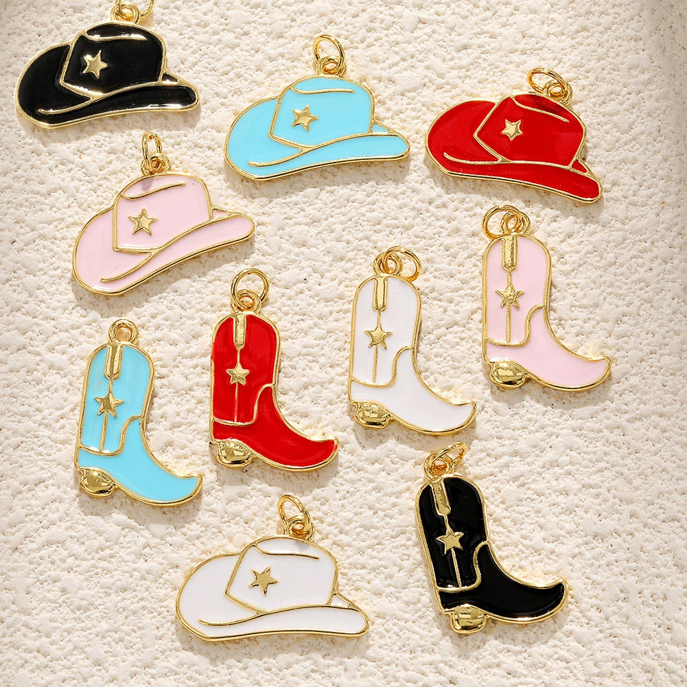 Copper Hat Boots Pendant With Dripping Oil Design And Vacuum Plating I ...