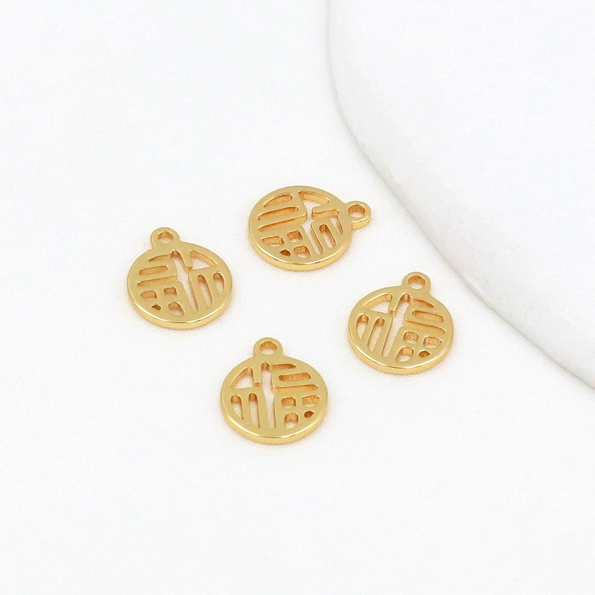 Copper Plated Gold Cut Out Round Plate Pendant Diy Accessories ...