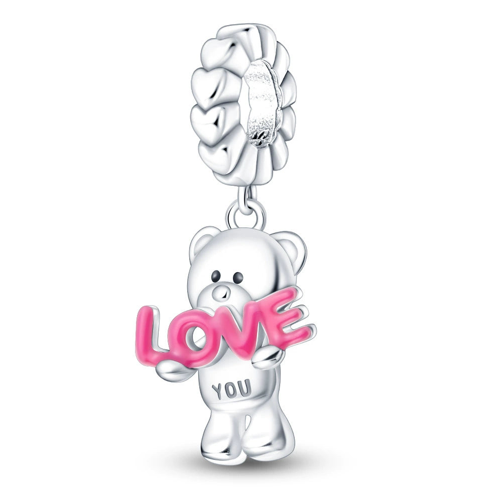 Diy Jewelry Beads Animal Series Love Bear Copper Silver Plated Drippin ...