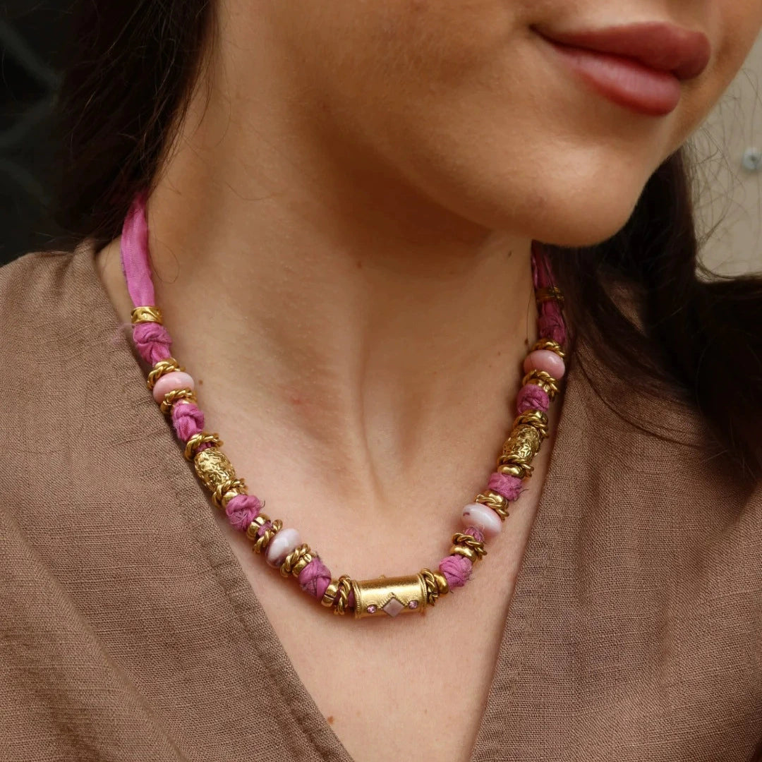 Dopamine Necklace Zircon Handmade Cylindrical Ushaped Copper Electropl ...