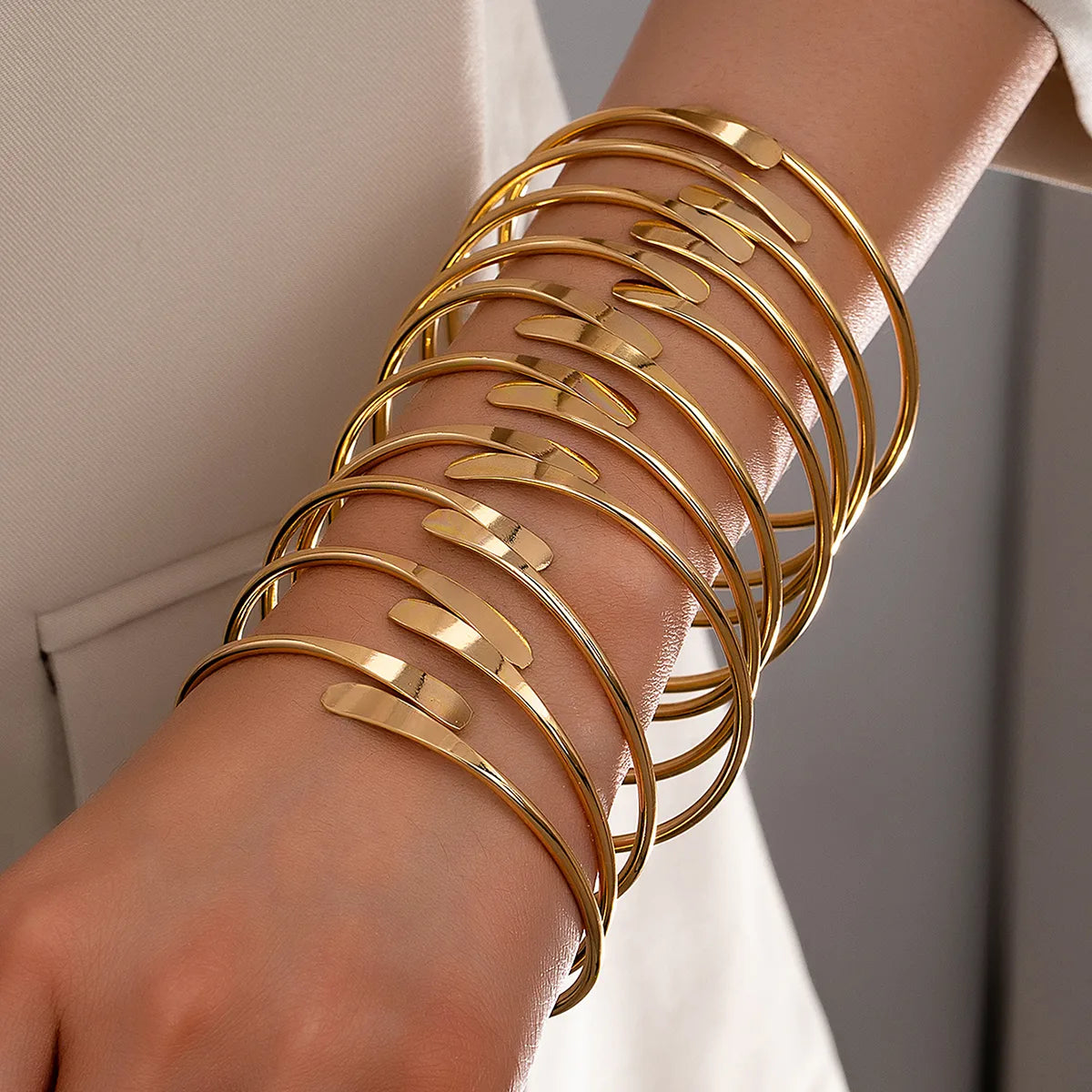 Elegant Geometric Customization Laser Engraving Iron Ferroalloy Bangle ...