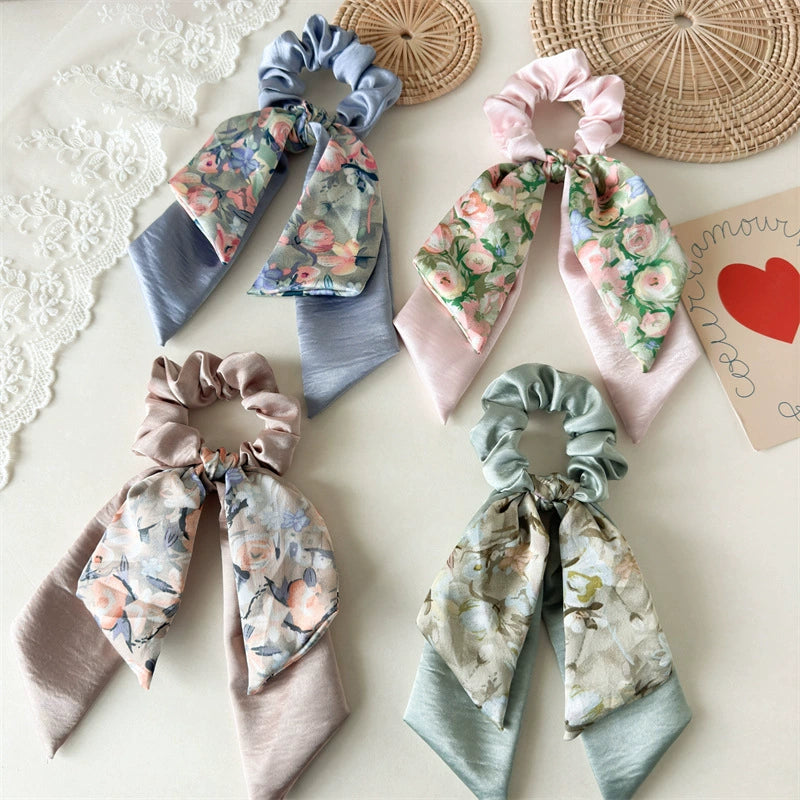 Fabric Doublelayer Butterfly Step Knot Pony Tail Ribbon Hair Ring ...