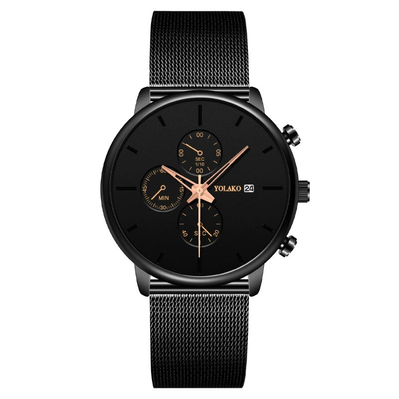 Fashion Men's Watch Metal Milan Belt Stainless Steel Strap Quartz ...