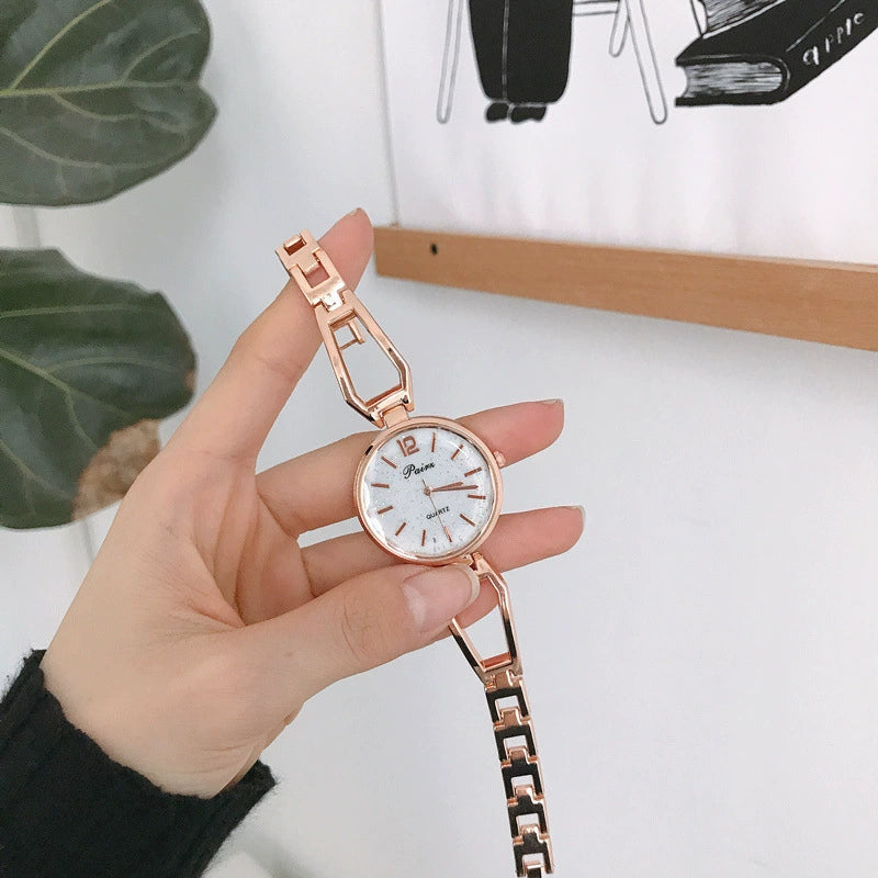 Girls Alloy Band Round Dial Bracelet Chain Watch Leisure Style – GoodDiy