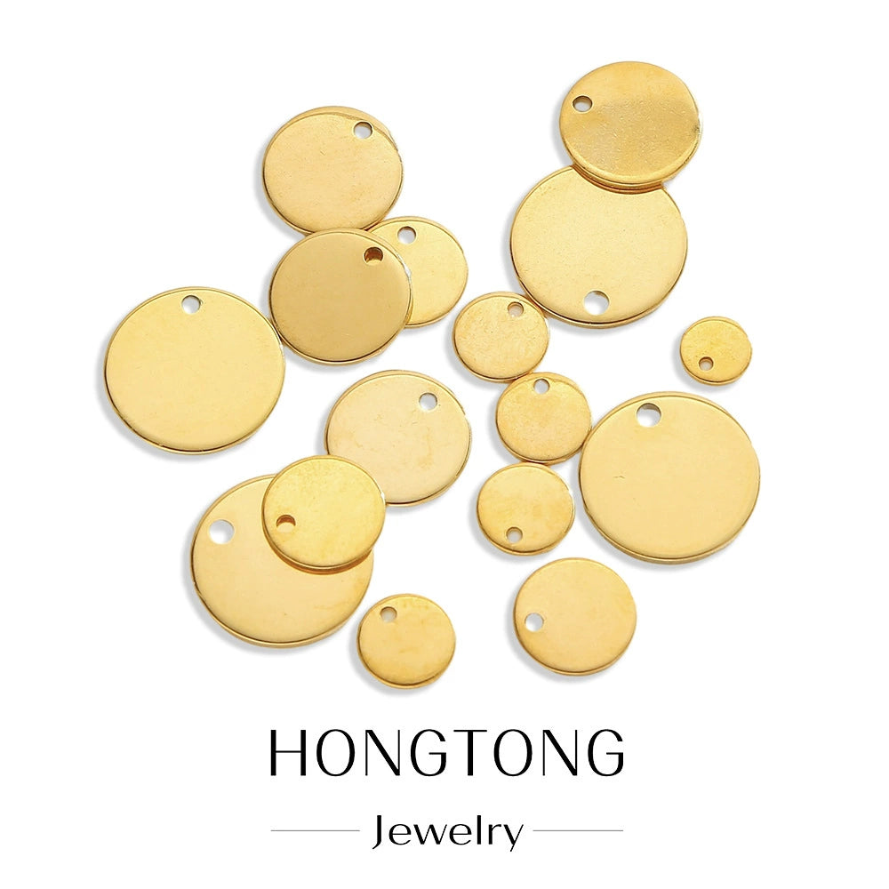 Jewelry Accessories Stainless Steel Real Gold Plated Geometric Round ...
