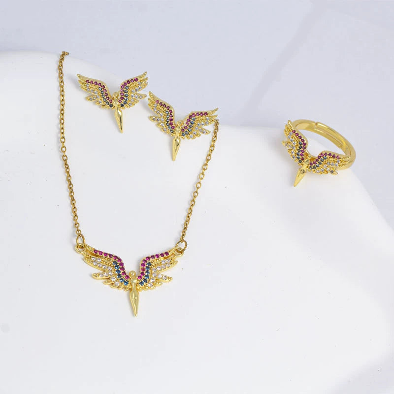 Jewelry Copper Angelshaped Electroplated With Colored Diamonds And ...