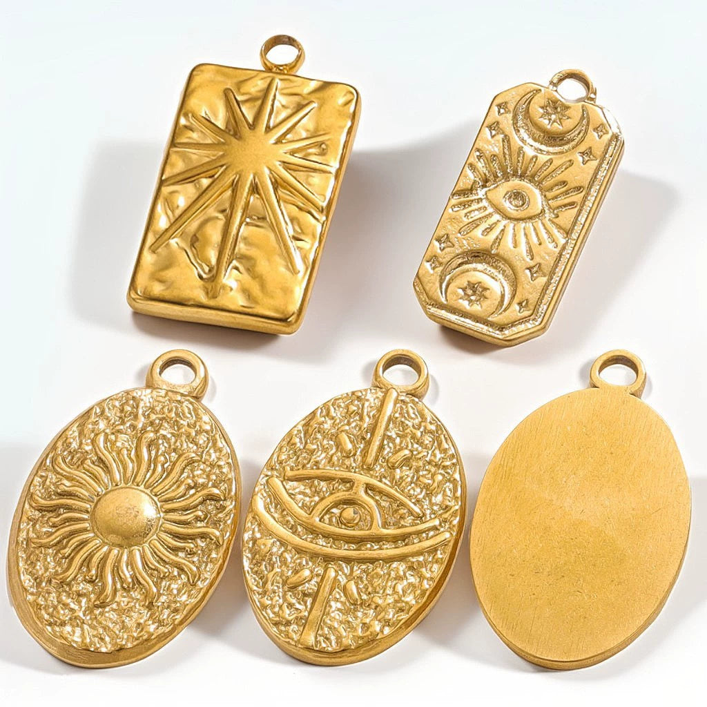 Jewelry Pendant Stainless Steel 18K Gold Plated Electroplating Craft E ...