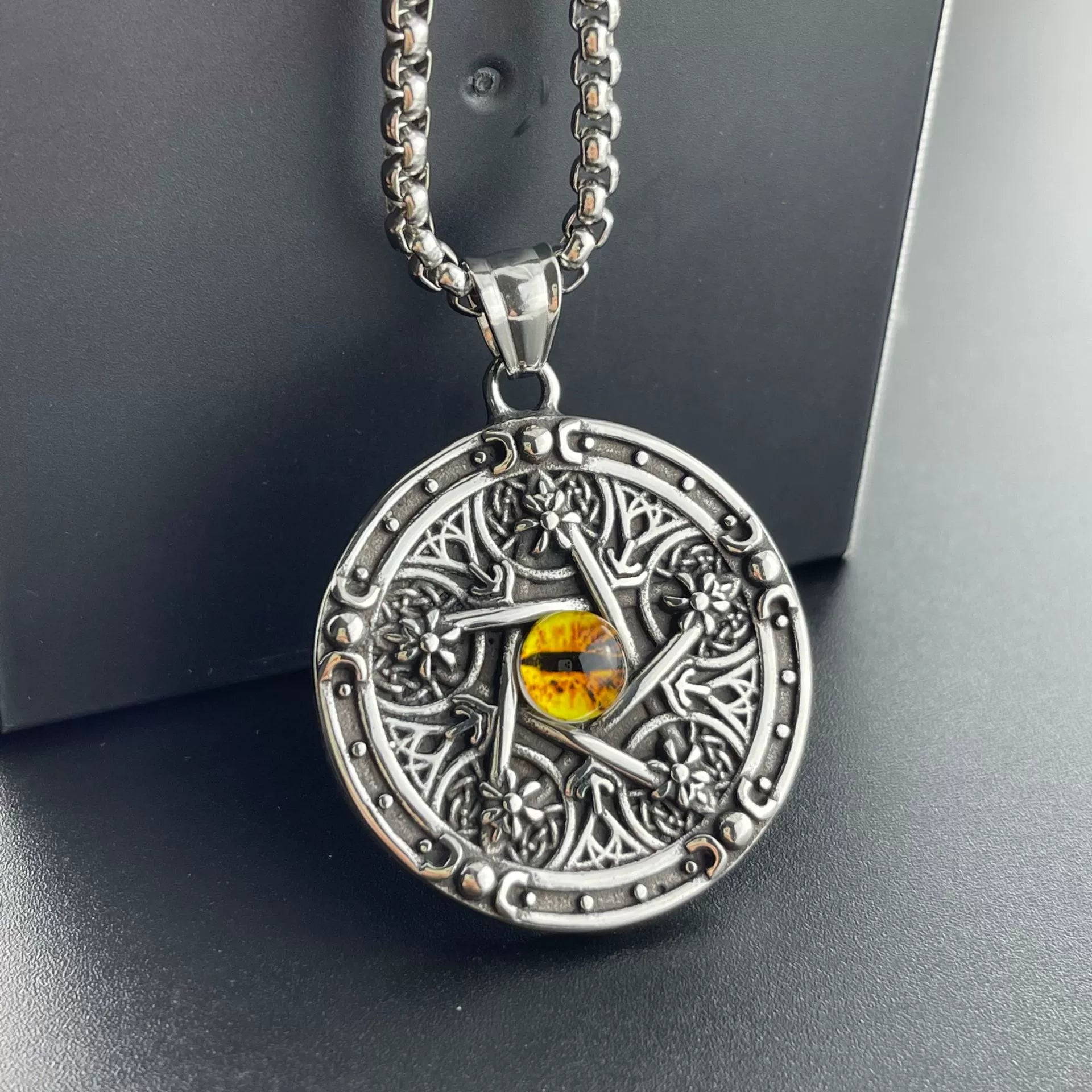 Jewelry Stainless Steel Punk Magic Eye Faucet Hip Hop Fivepointed Star ...