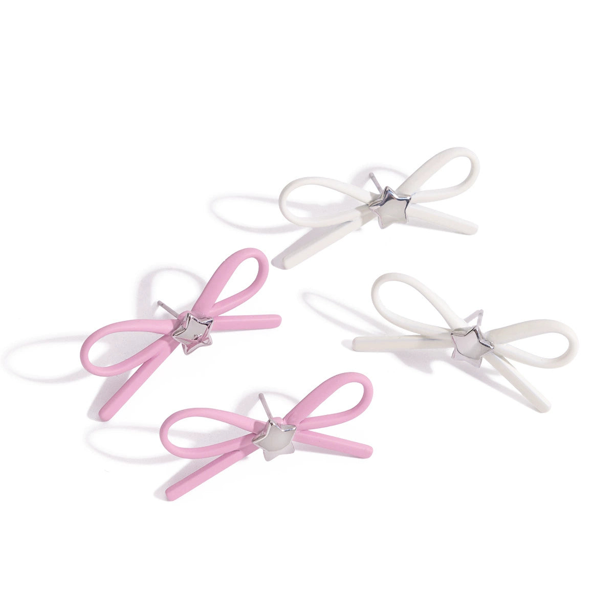 Jewelry Stainless Steel Retro Bow Fivepointed Star Spray Paint Electro ...