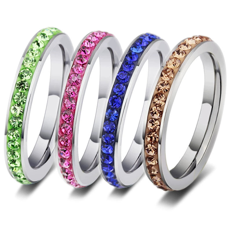 Jewelry Stainless Steel Rings With Sticky Diamond Inlay And Geometric ...