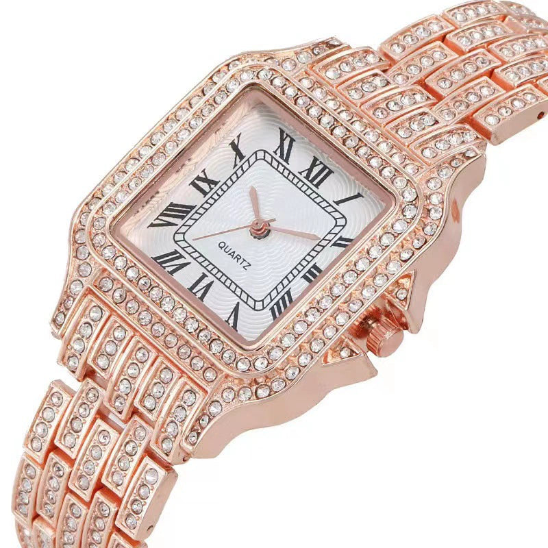 Ladies Watch Alloy Rectangle Quartz Watch With Stainless Steel Clasp ...