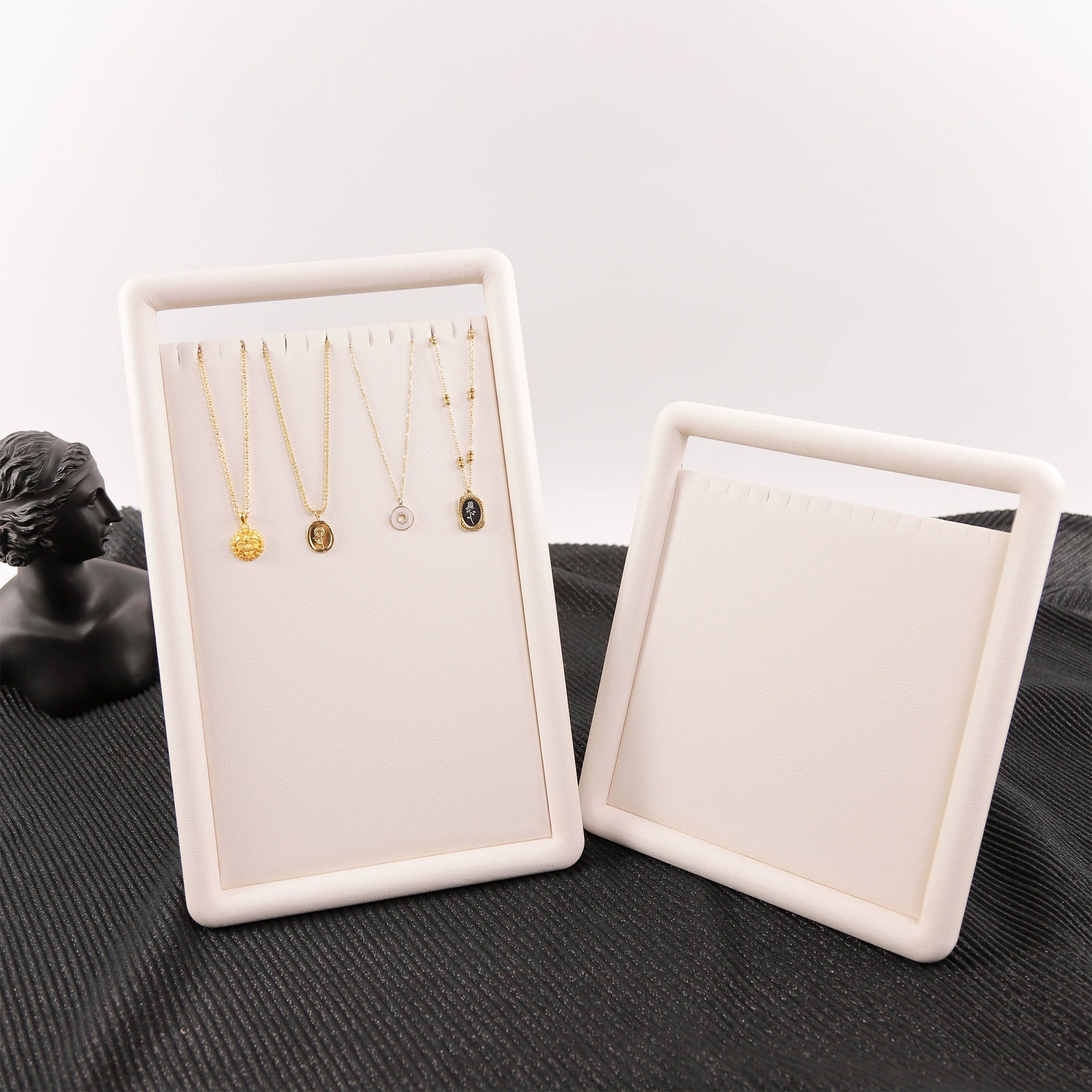 Leather Vertical Artistic Style Jewelry Stand For Ring Earrings ...