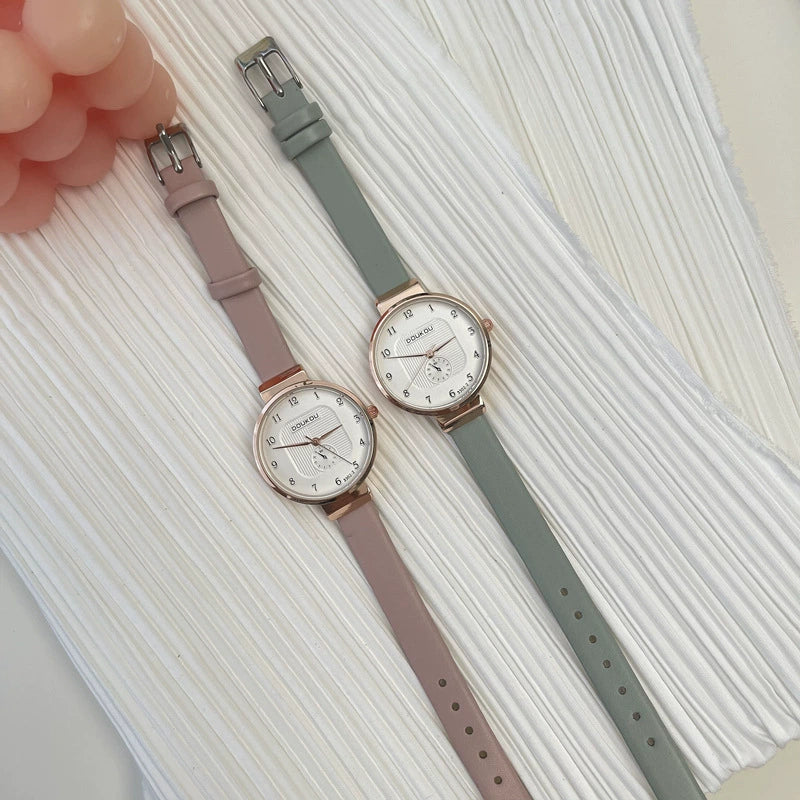 Leisure Alloy Case Ordinary Glass Mirror Women's Watch In Pink And Mint ...
