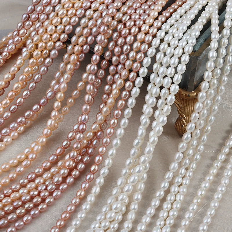 Loose Natural Freshwater Pearl Rice Beads Semi Finished Material For ...