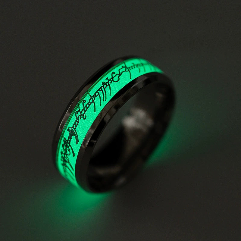 Magic Ring Stainless Steel With Dripping Oil Treatment Letters Numbers ...