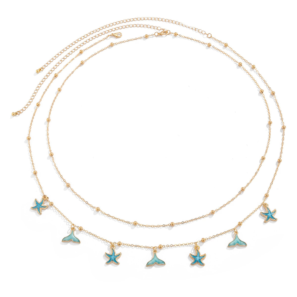 Marine Holiday Wind Starfish Fishtail Waist Chain Sexy Metal Body Chain ...