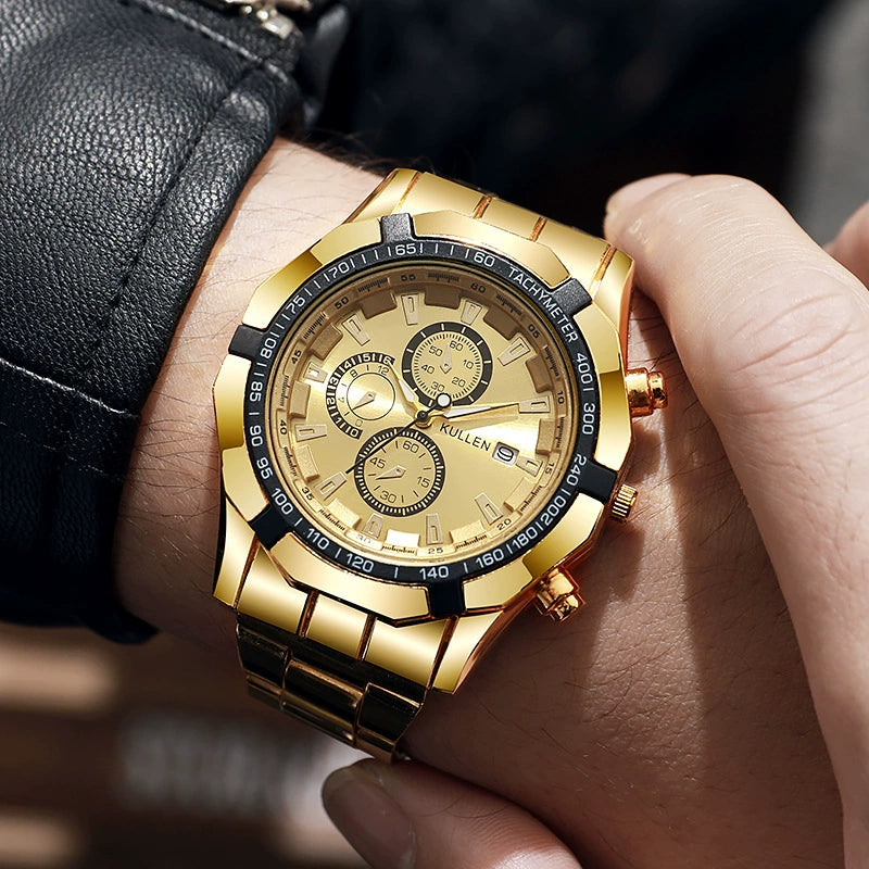 Men's Alloy Band Round Dial Business Style Quartz Watch – GoodDiy