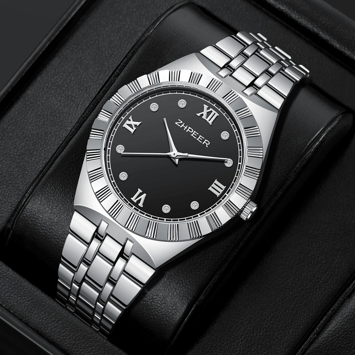 Men's Alloy Band Watch Diamondencrusted Casual Style – GoodDiy