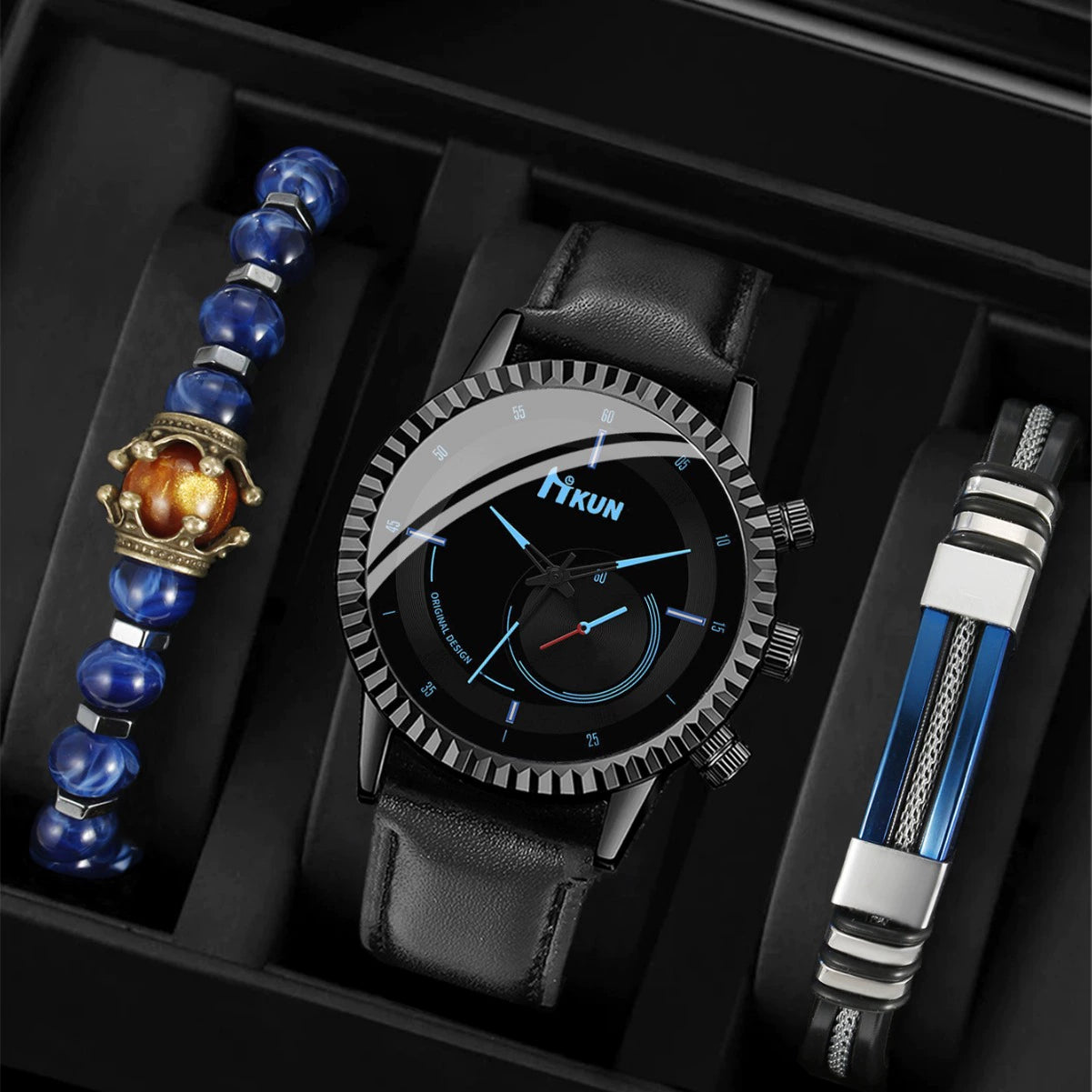 Men's Alloy Case Imitation Leather Strap Quartz Watch With Round Dial ...