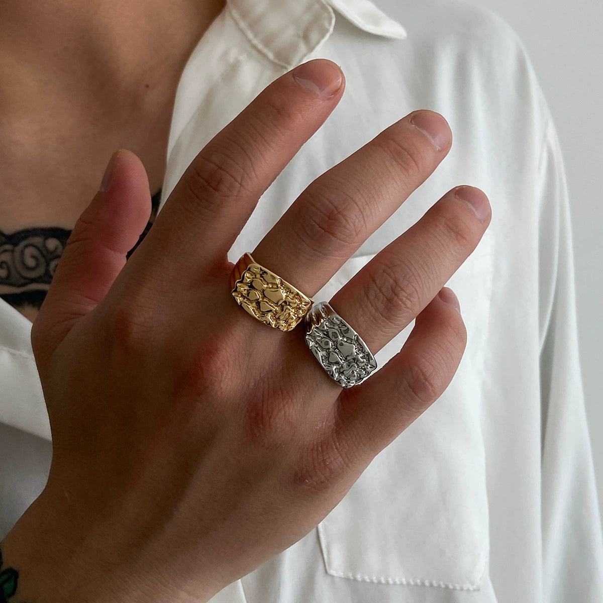 Men's Alloy Geometric Minimalist Hiphop Fashion Ring With ...
