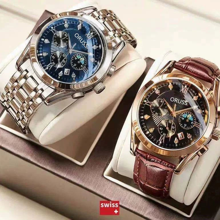 Men's Automatic Quartz Watch Steel Round Dial Luminous Waterproof – GoodDiy