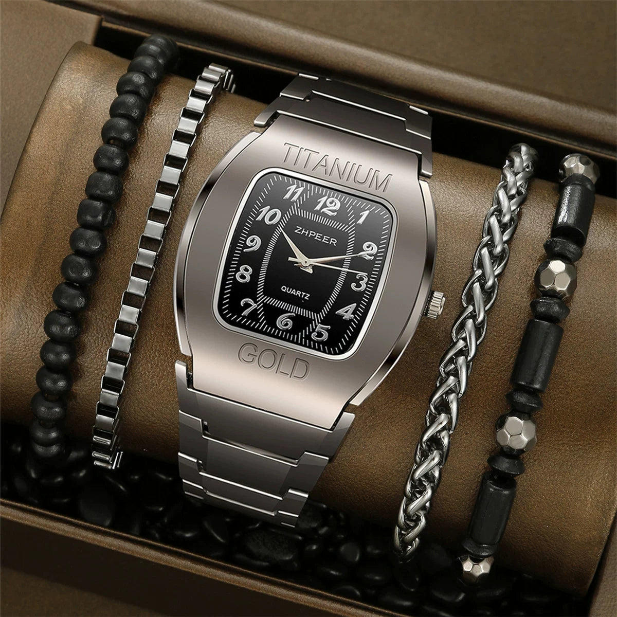 Men's Barrelshaped Alloy Band Quartz Watch Business Style – GoodDiy