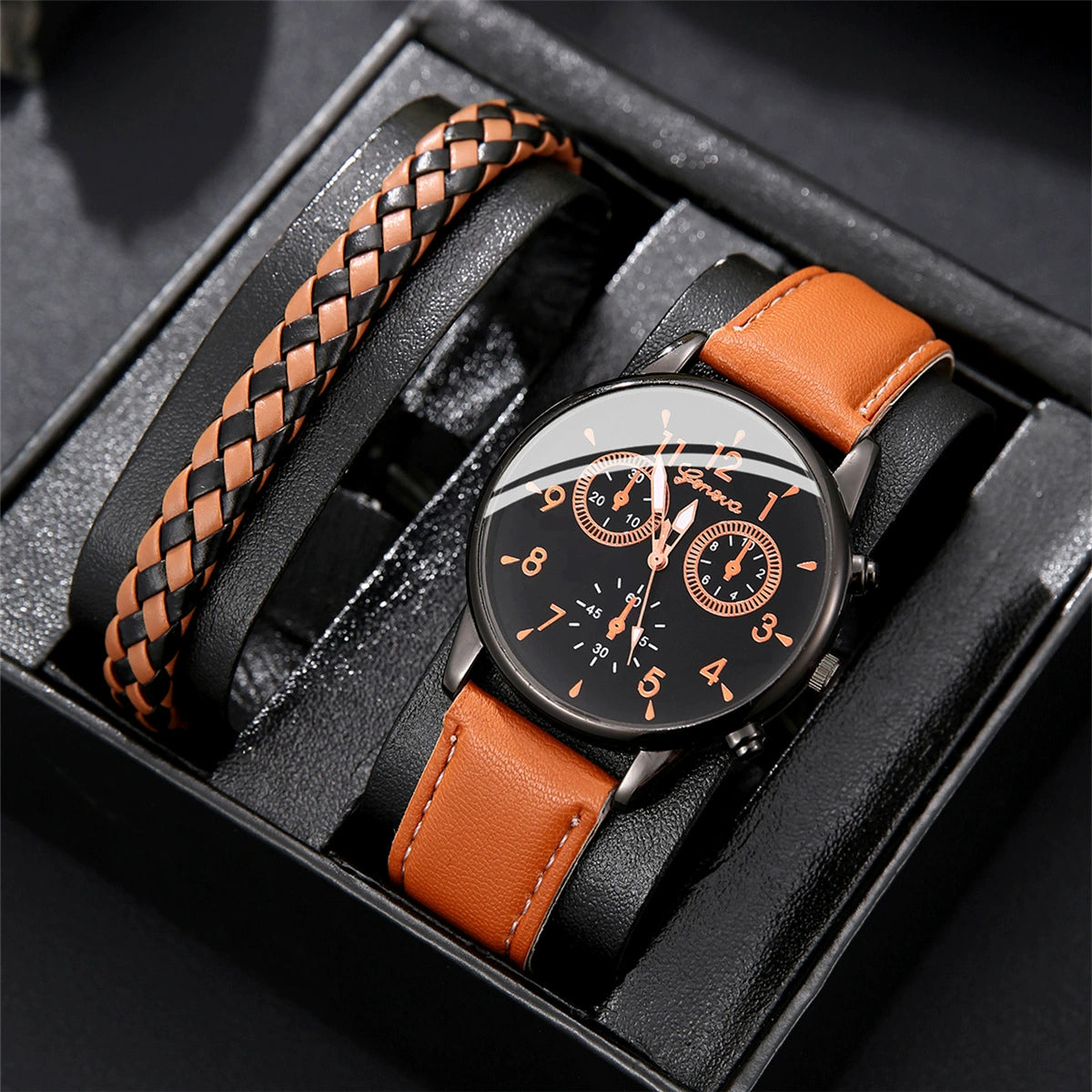 Men's Casual Allmatch Alloy Case Imitation Leather Strap Quartz Watch ...