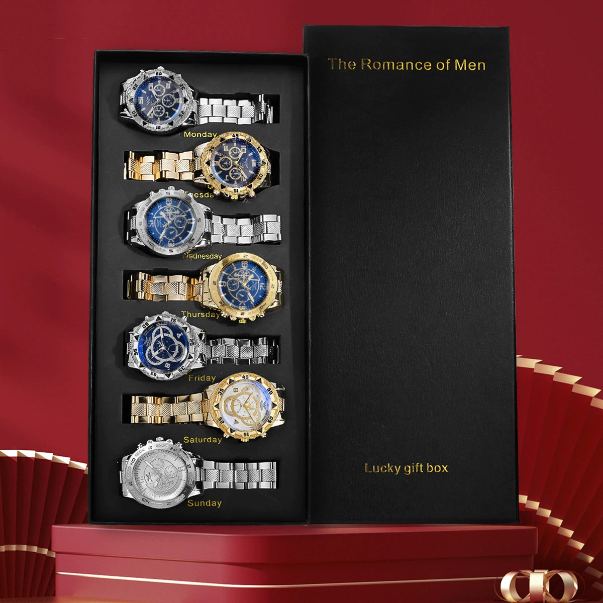 Men's Fashion Watches Gift Suit Alloy Case Iron Belt Round Dial Leisure ...