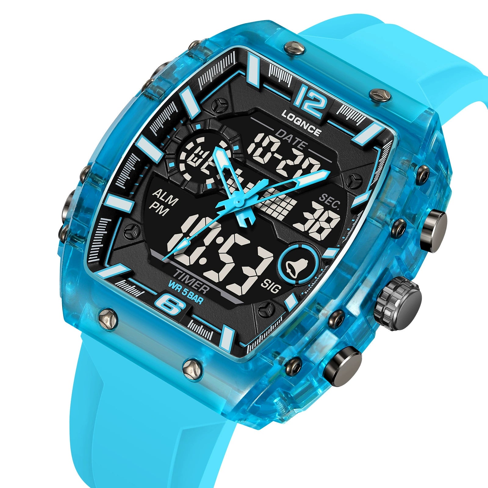 Men's Sports Digital Luminous Waterproof Watch With Plastic Case And ...