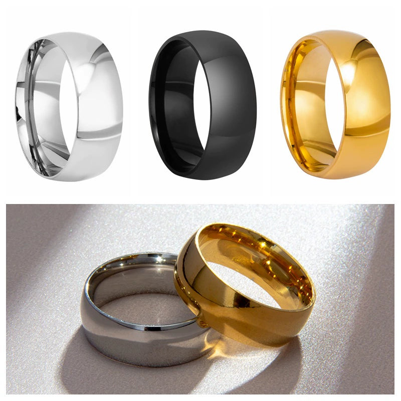 Men's Stainless Steel U Shaped Glossy Ring With Electroplating Simple ...