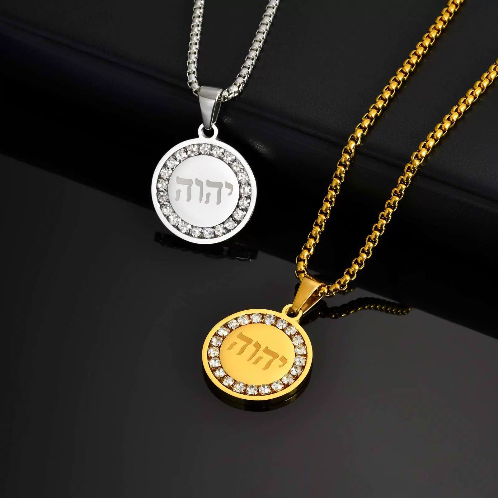 Men's Titanium Steel Geometric Medallion Pendant Necklace With Polish ...