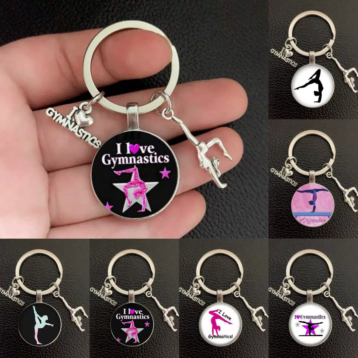 Metal Gymnastics Pattern Fashion Cartoon Character Key Chain Pendant ...