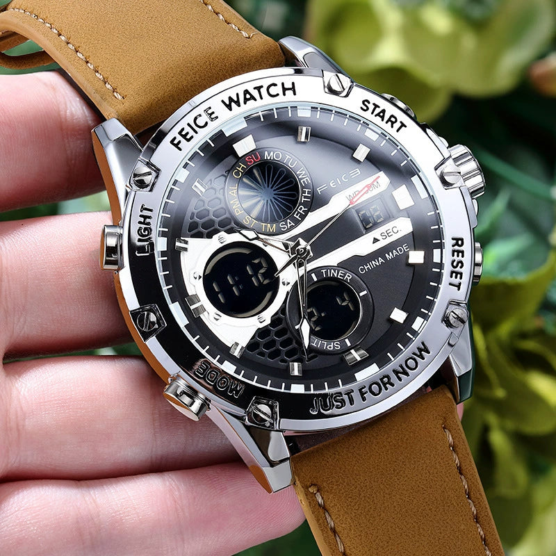Multifunctional Dual Display Chronograph Luminous Large Dial Men's ...