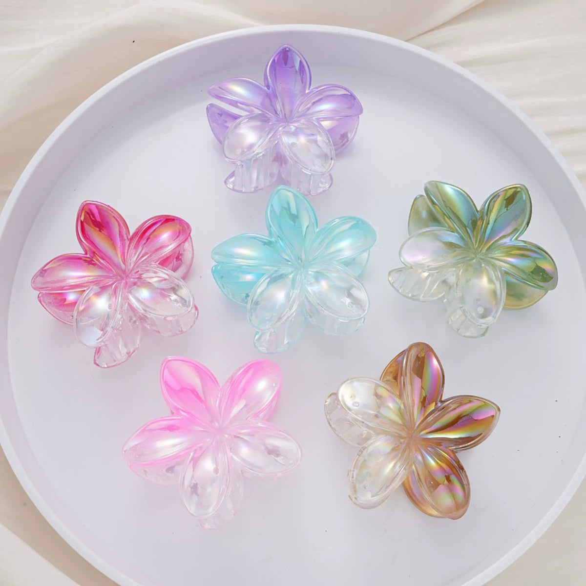 Plastic Resin Egg Flower Shark Clip Hair Grip Headdress With Baking Pa ...