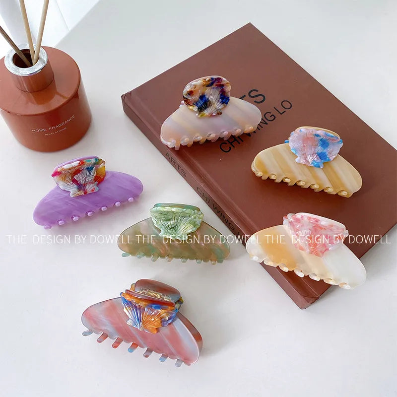 Retro Gradient Color Acetic Acid Sheets Handmade Hair Claws 1 Piece ...