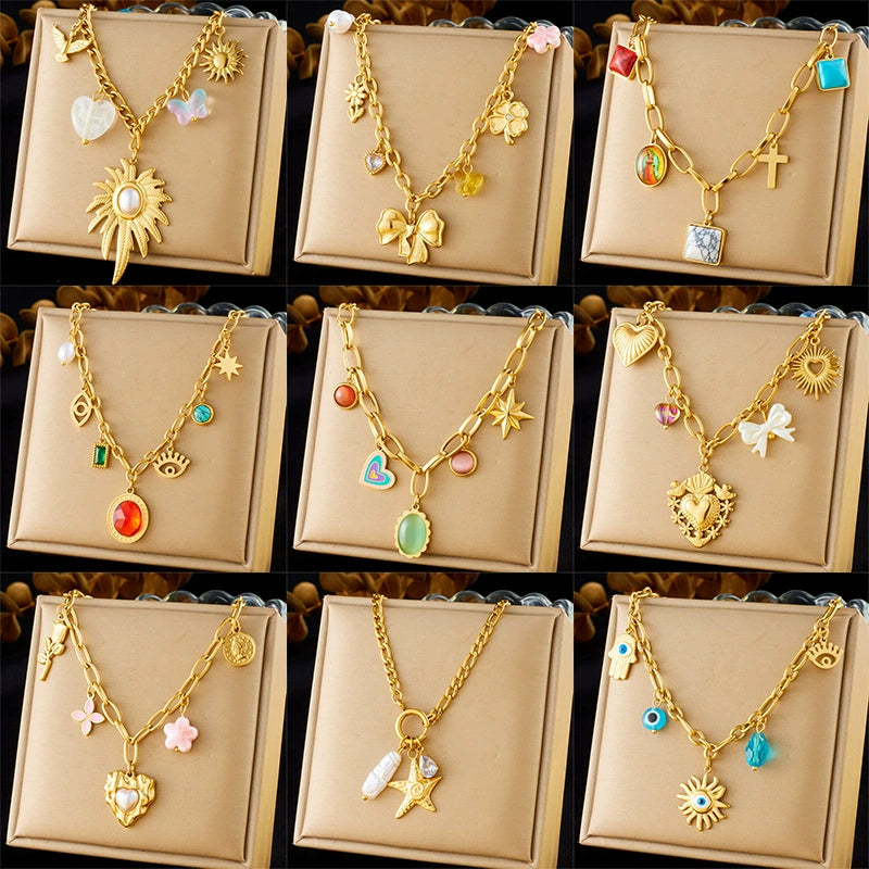 Retro Love Sticky Pearl Collarbone Necklace With Pink Flower And Bow S ...