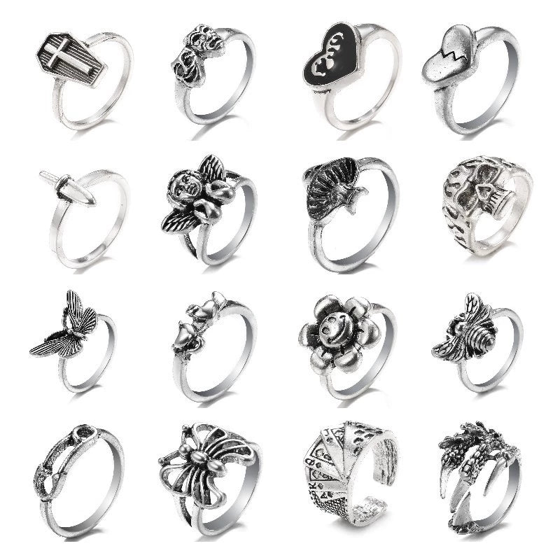 Retro Punk Style Alloy Cast Ring – GoodDiy
