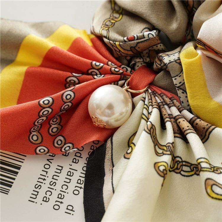 Ribbon Hair Ring Pearl Waist Tie Cloth Ring Large Bowel Rabbit Ear ...